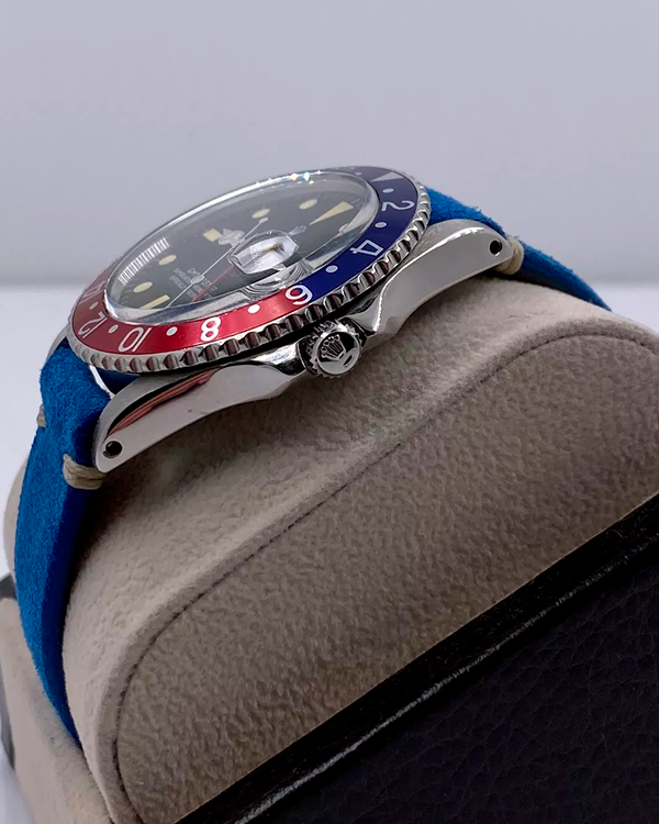 Rolex GMT-Master "Pepsi" 40MM Black Dial Aftermarket Textile Strap (16 ...