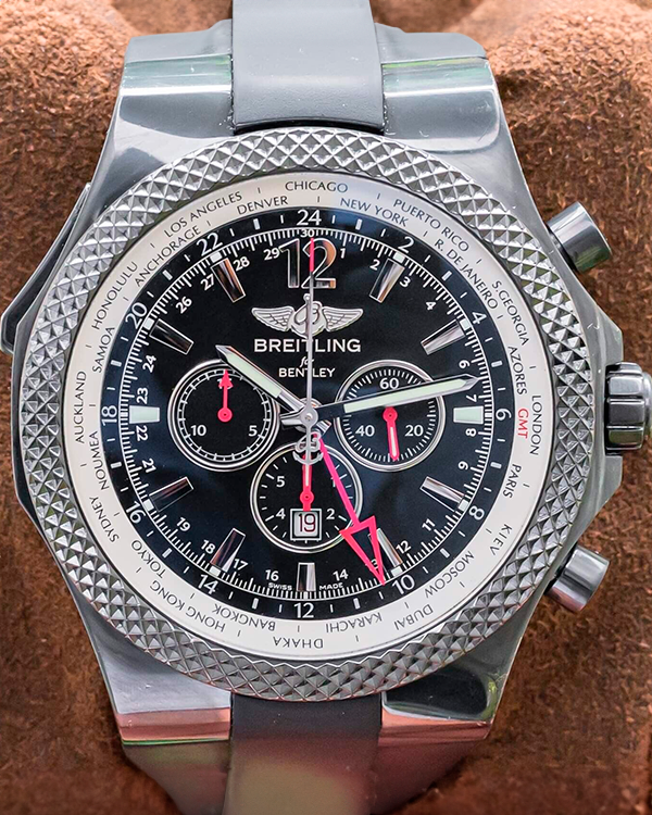 Breitling Bentley GMT Midnight 49MM Black Dial Rubber Strap (M4736212 ...