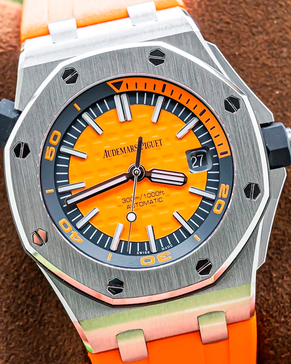 Audemars Piguet Royal Oak Offshore Diver 42MM Orange Dial Rubber Strap ...