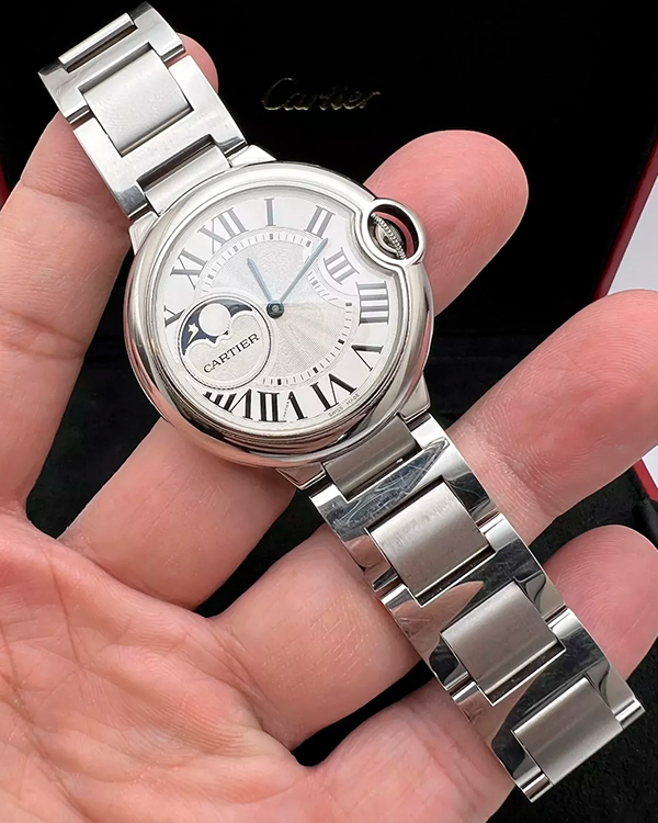 2019 Cartier Ballon Bleu De Cartier 37MM Silver Dial Steel Bracelet (W ...