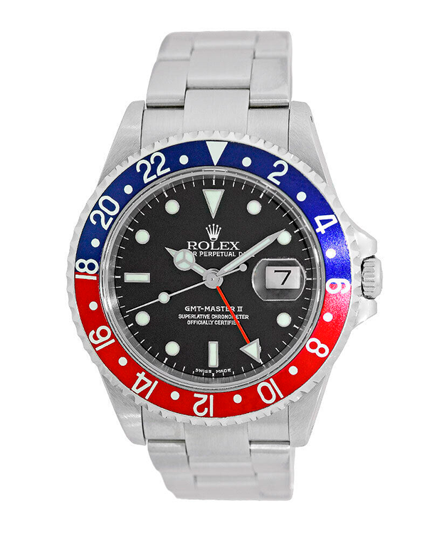 2001 (P Serial) Rolex GMT-Master II "Pepsi" 40MM Black Dial Oyster Bra ...