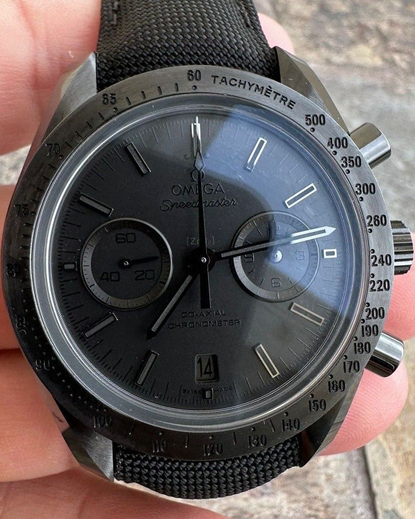 Omega Speedmaster "Dark Side of the Moon" 44.25MM Black Dial Textile S ...