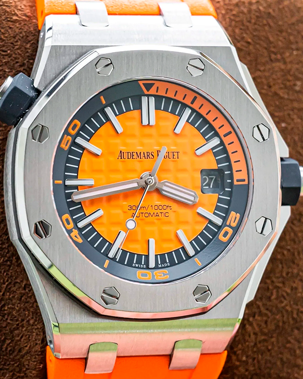 Audemars Piguet Royal Oak Offshore Diver 42MM Orange Dial Rubber Strap ...
