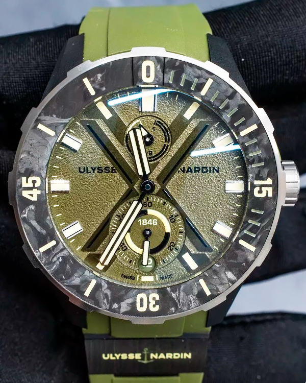 2024 Ulysse Nardin Diver Marine "NetOps" 44MM Khaki Green Dial Rubber ...