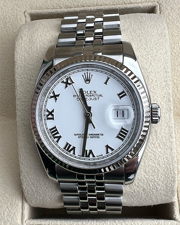 2010 Descontinued Rolex Datejust 36MM Super Jubilee Hidden Clasp Brace ...
