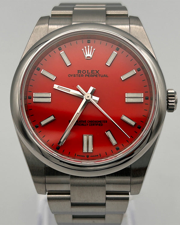 2021 Rolex Oyster Perpetual 41 Coral Red Dial (124300) – Grailzee