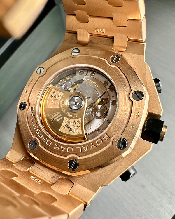 Audemars Piguet Royal Oak Offshore Brick Chronograph Rose Gold Grey Di ...