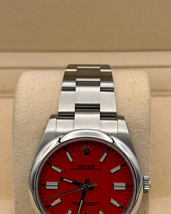 2021 Rolex Oyster Perpetual 41 Coral Red Dial (124300) – Grailzee