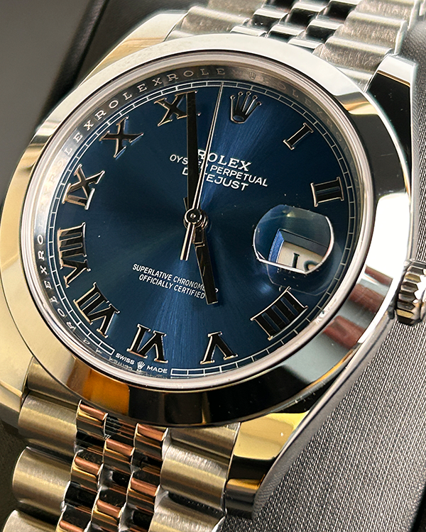 2023 Rolex Datejust 41 Azzurro Blue Roman Dial Jubilee (126300) – Grailzee