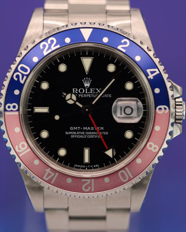 1998 (U Serial) Rolex GMT-Master "Faded Pepsi" 40MM Black Dial Steel B ...